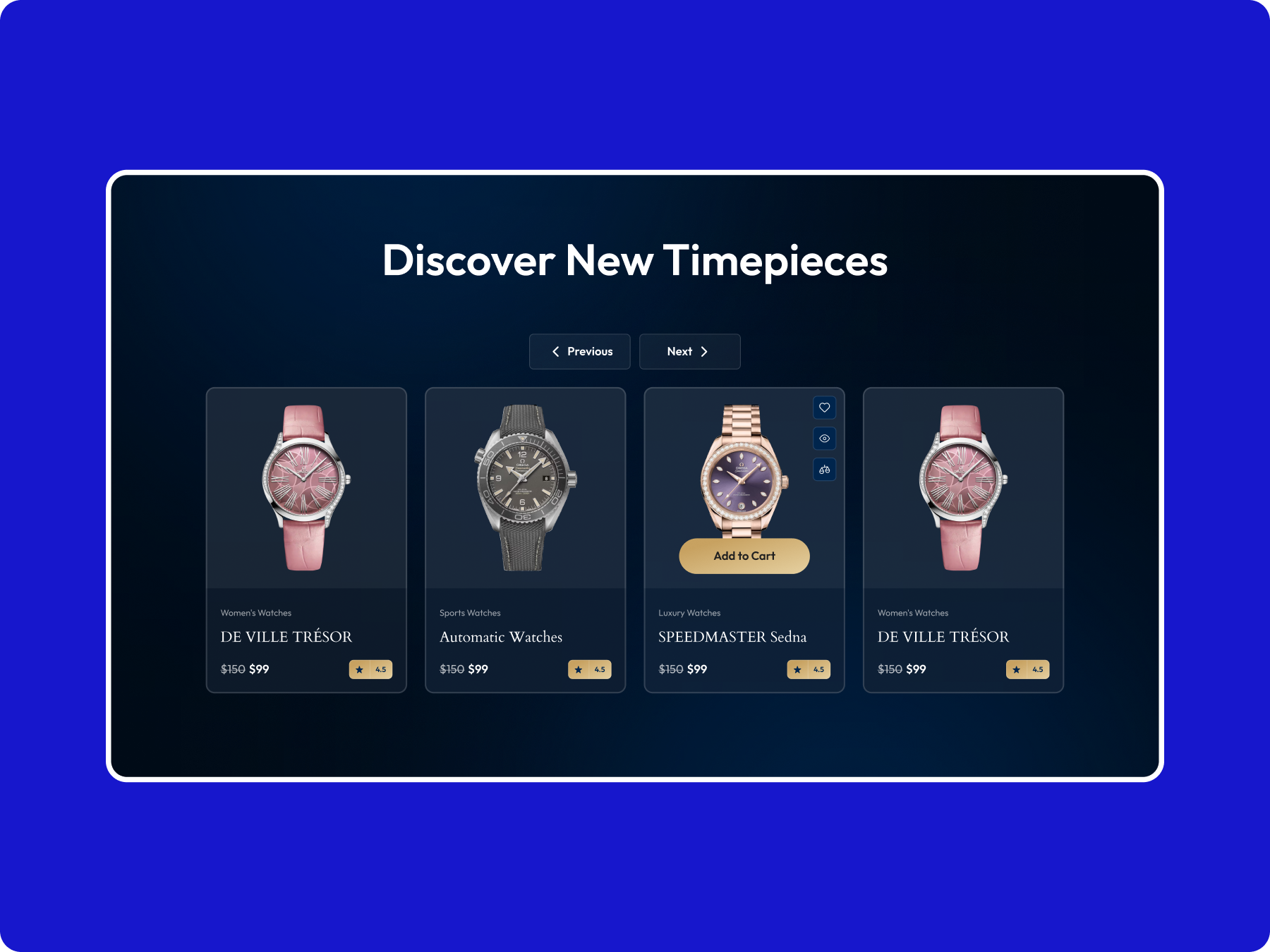 Jewellery Store Carousel Remote with Prev/Next Buttons