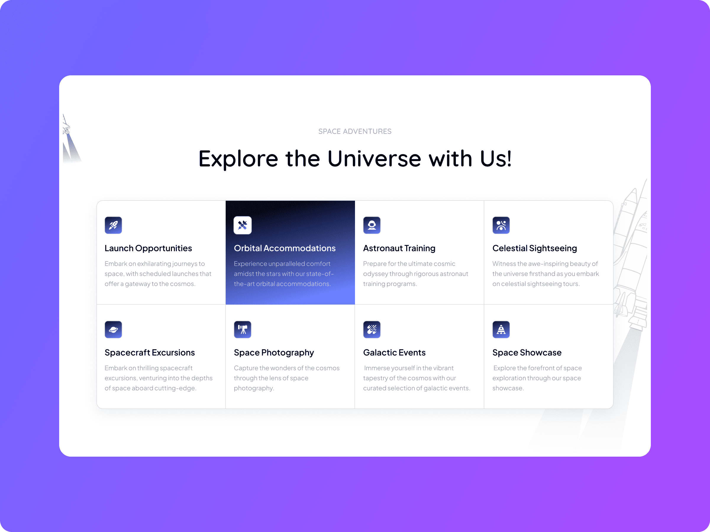 Info Box Grid with Gradient Background Change